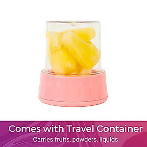 Blendi Pro Plus Premium Cordless Portable 17.5oz Rechargeable Blender - Crush Ice, Fruit & Blend Sports Powders in Seconds - Stainless Steel Blades w/High Powered 120W Motor - Gym, Tailgates (Pink)