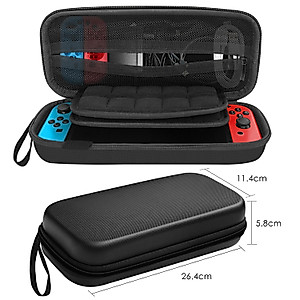 JETech Carrying Case for Switch 2017 Model with 20 Game Cartridge Holders, Black