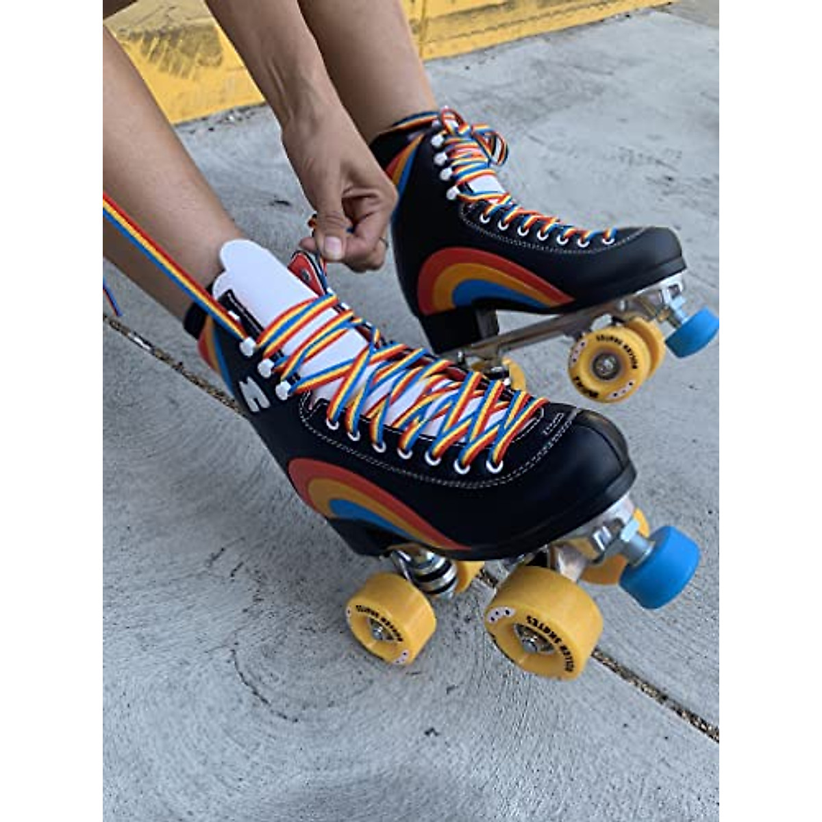 Moxi Skates - Rainbow Rider - Fun and Fashionable Womens Roller Skates | Asphalt Black | Size 8