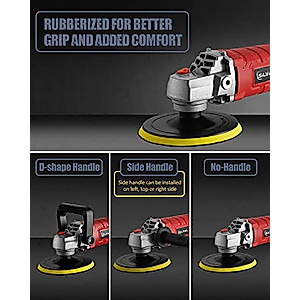 SILVEL Buffer Polisher, 1600W 7 Inch/6 Inch Rotary Car Buffer Polisher Waxer, 7 Variable Speed 1000-3500 RPM, Detachable Handle for Car, Boat Sanding, Polishing, Waxing