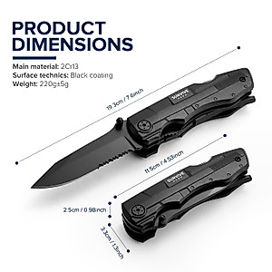 Survive Hero Camping Multi Tool Pocket Knife Multitool Knife for Men, Birthday Gift for Dad Gifts Son Daughter, Tactical EDC Utility Knife Multitool, Brother Gifts for Dad Gifts Grandpa Brother