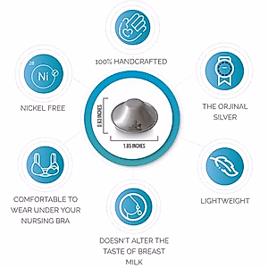 The Original Silver Nursing Cups - Nipple Shields for Nursing Newborn - Nipple Covers Breastfeeding - Newborn Essentials Must Haves - 925 Silver