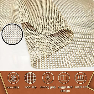 Shelf Liner for Kitchen Cabinets, 12 in x 25 FT, Strong Grip Non-Adhesive Shelf Liner, Waterproof Non-Slip Drawer Liner, Easy to Clean and Install, Perfect for Closets, Tables (Beige, 12in x 25ft)