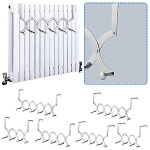 DAMLUX Over The Door Hooks,Adjustable Foldable Door Hook Hanger,Stainless Steel Telescopic Folding Expandable Door Rack,Coat Hat Storage Organizer Key Holder for Home