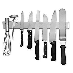 Modern Innovations 16 Inch Stainless Steel Magnetic Knife Bar with Multi-Purpose Functionality as a Knife Holder, Knife Strip, Magnetic Tool Organizer, Art Supply Organizer & Home Organizer