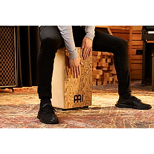 Meinl Cajon Box Drum with Internal Metal Strings for Adjustable Snare Effect – NOT MADE IN CHINA - Hardwood Full Size with Makah Burl Frontplate, 2-YEAR WARRANTY (CAJ3MB-M)