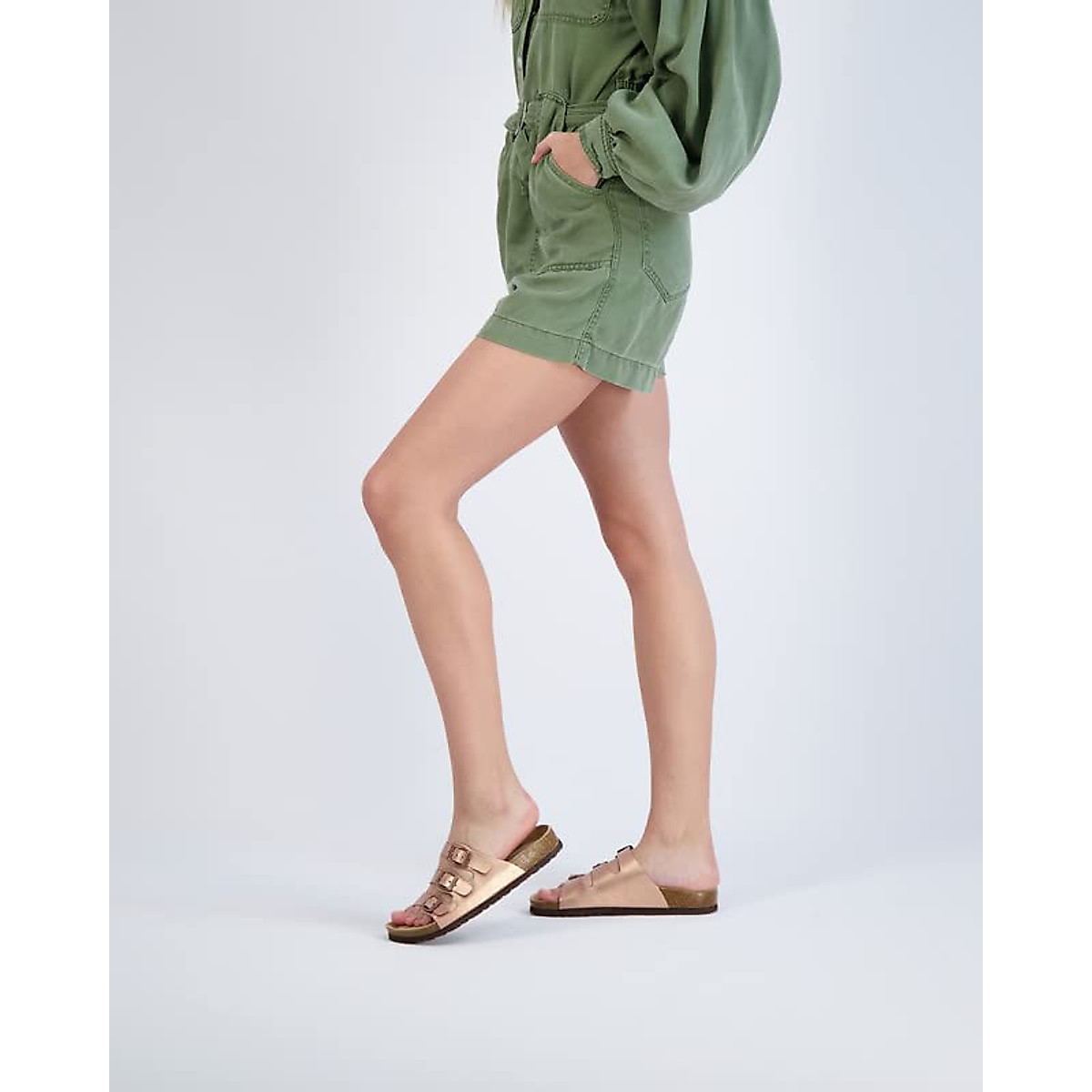 CUSHIONAIRE Women's Lela Cork footbed Sandal with +Comfort, STONE 11