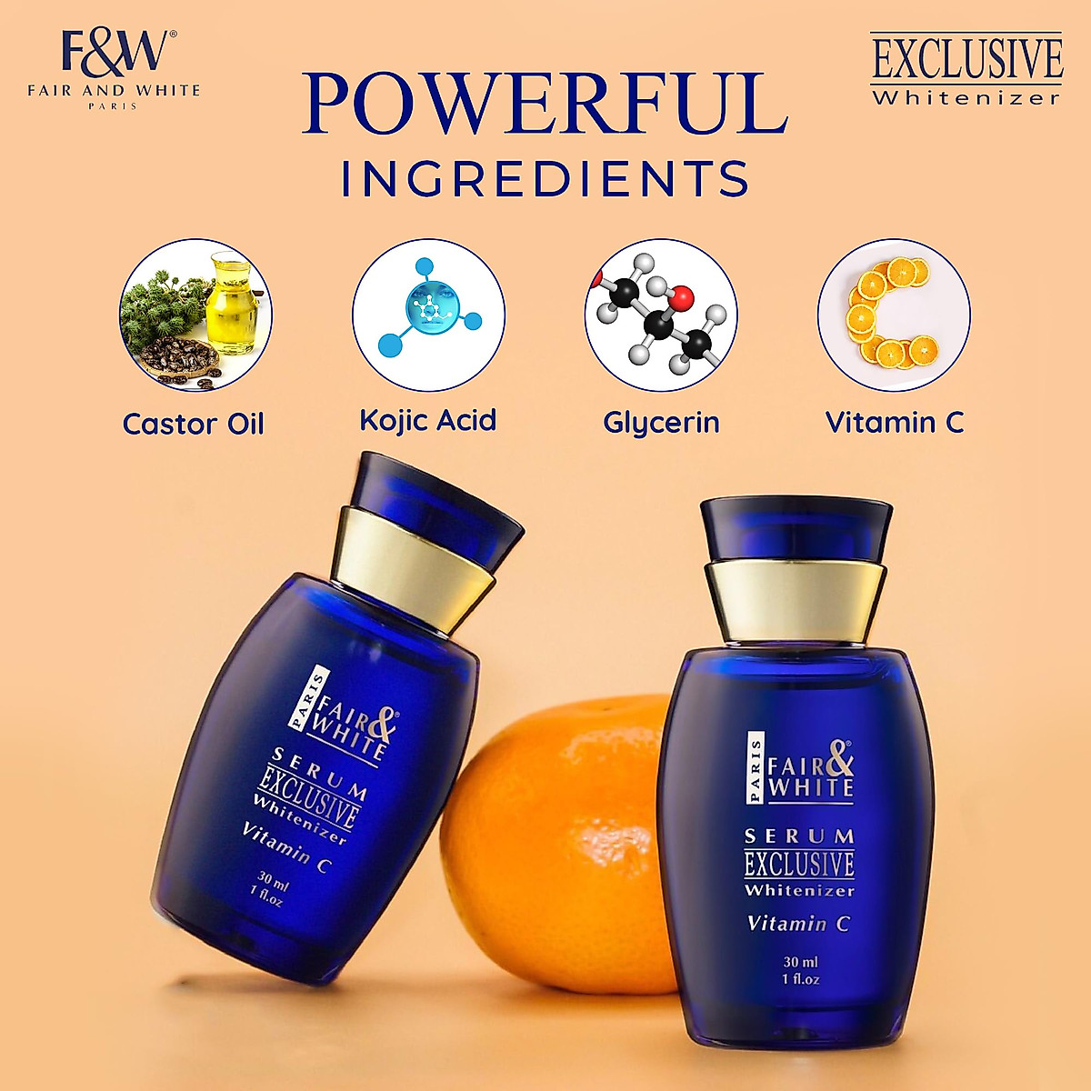 Fair & White Exclusive, Vitamin C Serum – 30 ml / 1 fl oz – Skin Brightening Serum