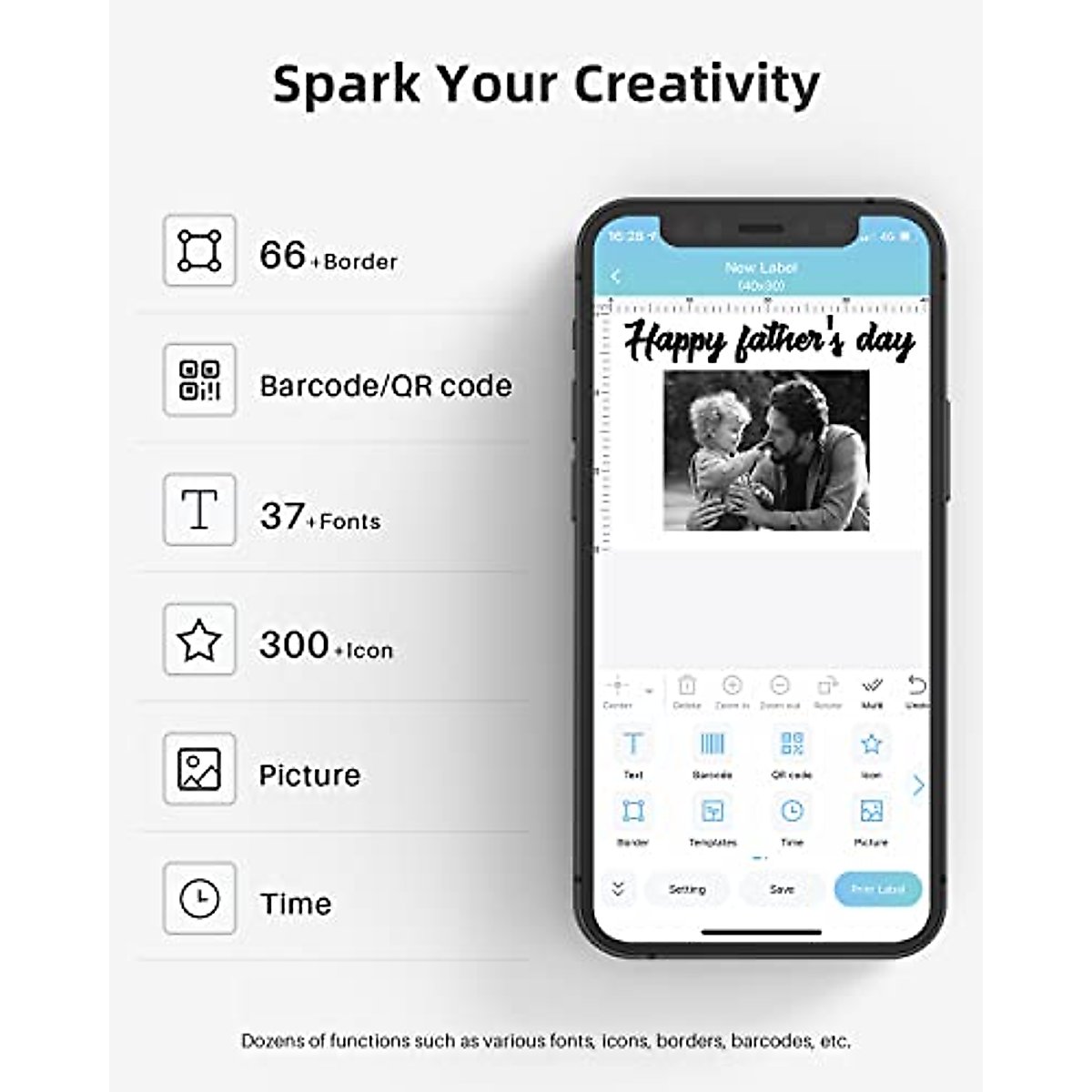 Phomemo M220 Label Maker, New Flagship 3.14 Inch Bluetooth Thermal Label Printer for Barcode, Address, Labeling, Mailing, File Folder Label, Easy to Use, Support with Phones&PC, with 3 Roll Label