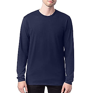 Hanes mens Long-sleeve Premium T-shirt (Pack of 2) fashion t shirts, Navy, Large US