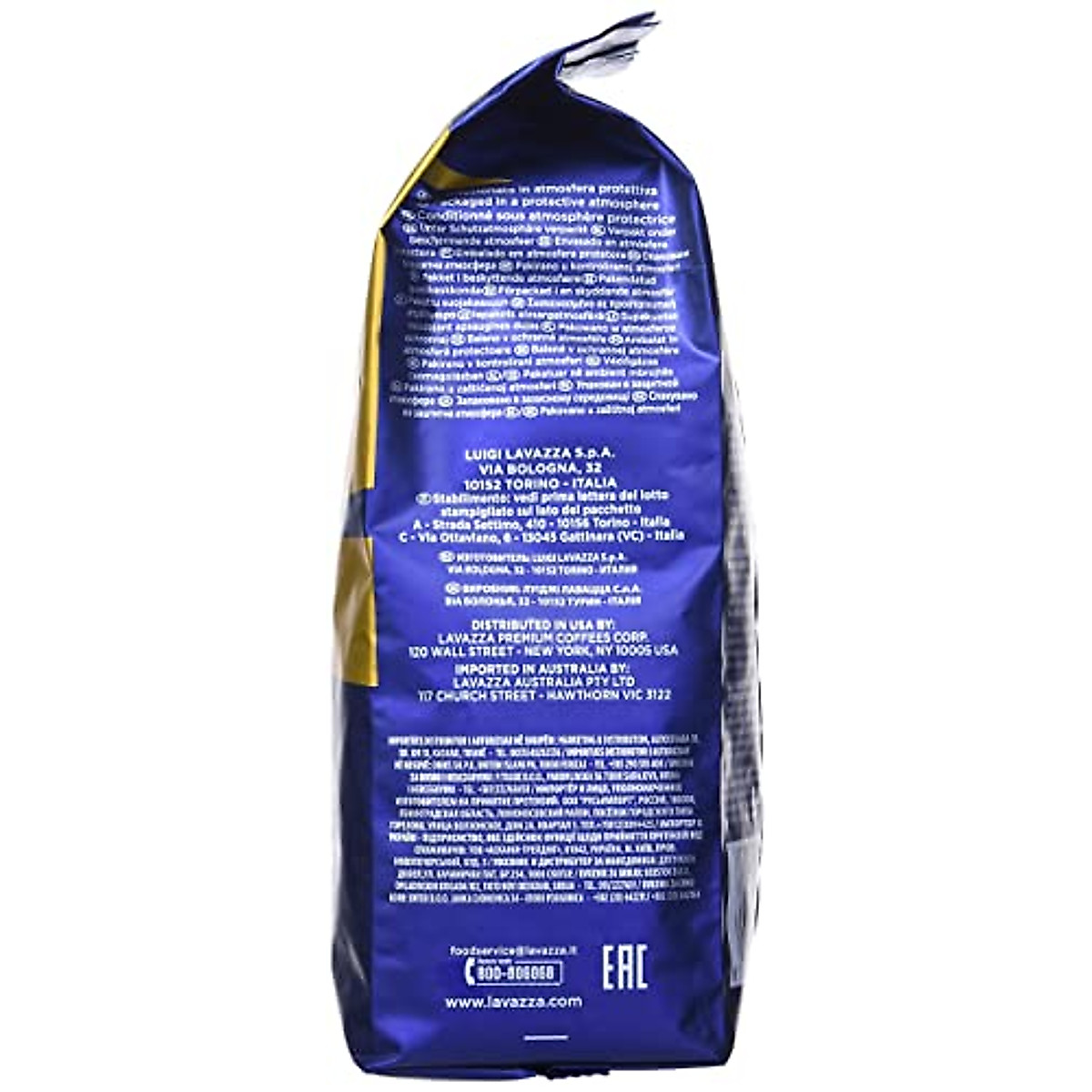 Lavazza Gold Selection Whole Bean Coffee Blend, Medium Espresso Roast, 2.2 Pound Bag ,Authentic Italian, Blended and roasted in Italy,Well balanced, medium roast with notes of honey and almond