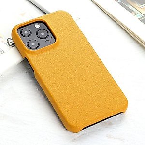 CLLDY Litchi Grain Leather Case for iPhone 14 13 11 12 Pro Max 13 Mini XR X XS Max 14 Plus Back Cover,Yellow,for iPhone X XS