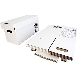 Square Deal Recordings & Supplies Set of 5-7 inch 45rpm Vinyl Record Storage Box - Sturdy Cardboard with Removable Lid - Holds up to 200 7 inch Records