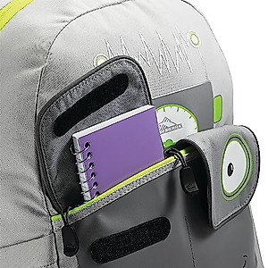 High Sierra Chiqui Backpack Travel Bag with Padded Tablet Sleeve, Accessory Pocket and Reflective Straps, Robot (Gray/Lime Green)