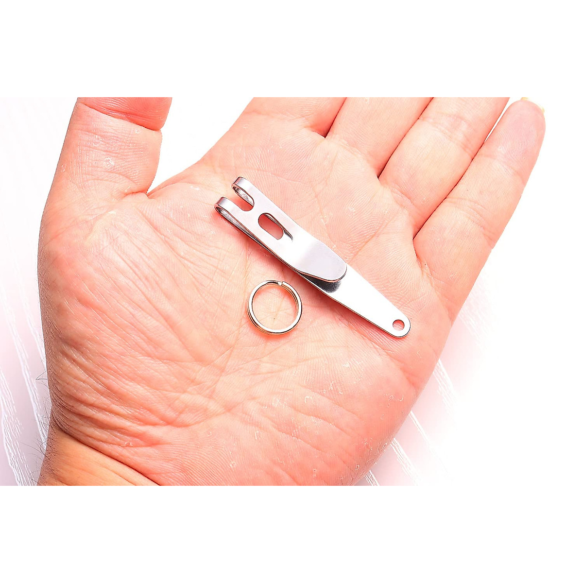 UltraTac Deep Carry Pocket Clip, Multi-Purpose Keychain Suspension Clip for Keys, Flashlights, Swiss Army Knives - Stainless Steel (2 Pack)