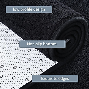 AROGAN Modern Shag Area Rug for Bedroom, 4x6 Feet Washable Rugs for Living Room, Indoor Floor Carpet Rugs, Plush Memory Foam Bedside Rugs for Kids Girls Teens Room Low Pile Rug Decor, Black