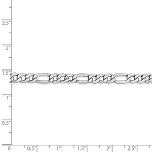 Sonia Jewels 14k White Gold 5.75mm Figaro Chain Necklace - with Secure Lobster Lock Clasp 20"