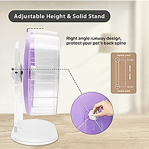 PETSTAY Hamster Wheel Silent Hamster Exercise Wheel with Adjustable Stand and Towel,10.2 inch Quiet Spinner Hamster Running Wheels Hamster Cage Accessories for Small Animals Gerbils Mice (Purple)