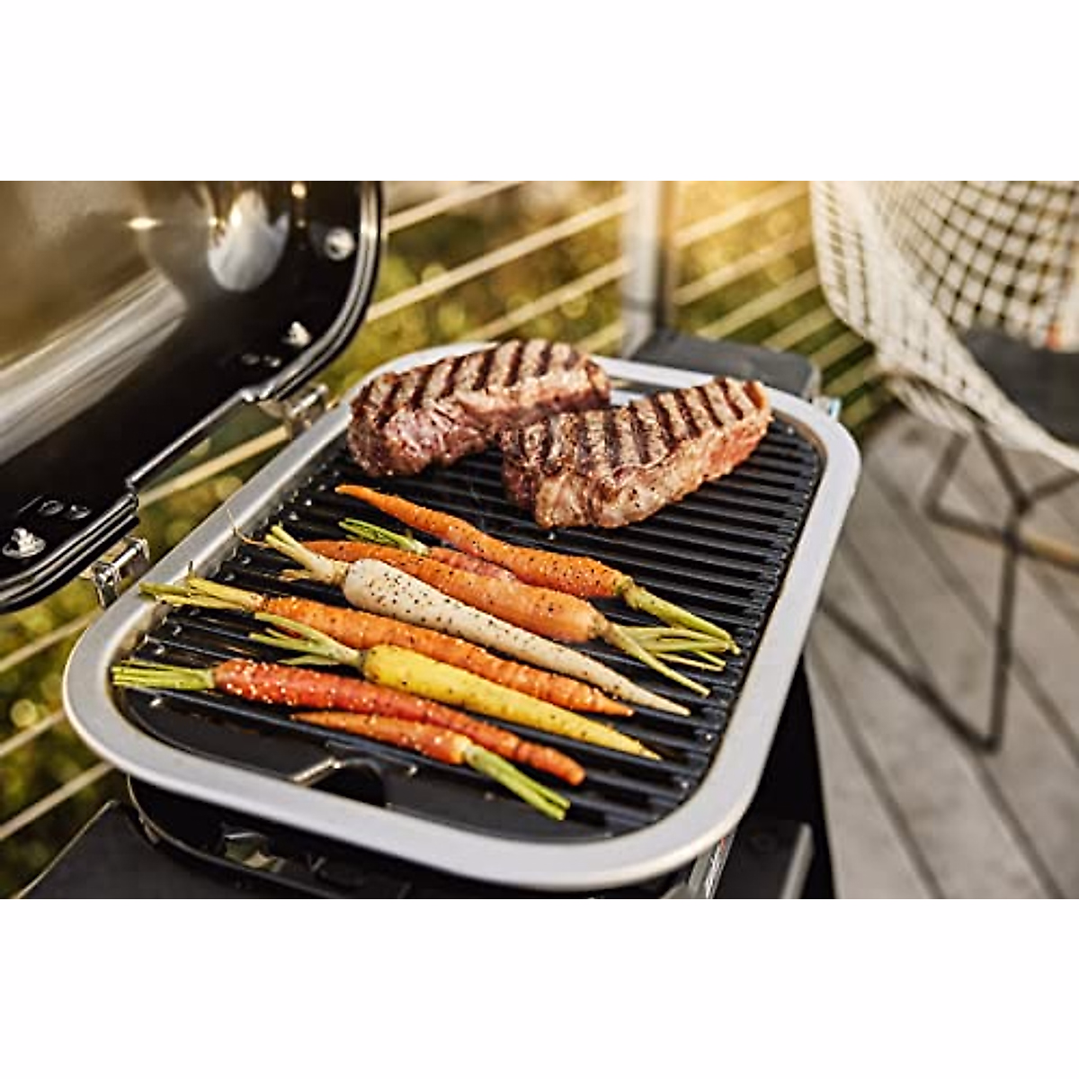 Weber Lumin Compact Electric Grill, Black, with Lumin Compact Grill Stand