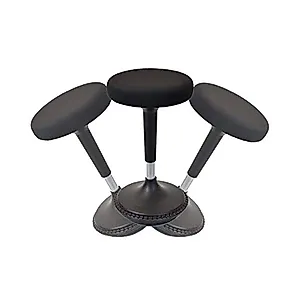 Wobble Stool Standing Desk Chair Ergonomic Tall Adjustable Height sit Stand-up Office Balance Drafting bar swiveling Leaning Perch Perching high swivels 360 Computer Adults Kids Active Sitting Black