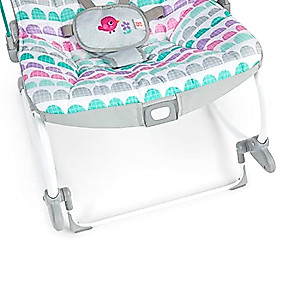 Bright Starts Rosy Rainbow Infant to Toddler Rocker with Vibrations, Baby Seat for Girl or Boy, Newborn +