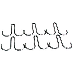 Enclume Twin Hook, Set of 6, Use with Pot Racks, Hammered Steel