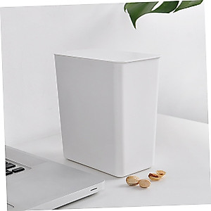 OFFSCH Garbage Container Bin Tiny Trash Can Tiny Desk Trash Can Slim Trash Can Garbage Bucket Waste Basket Garbage Can Kitchen Table Garbage Container Wastebasket Office Mini White Pp