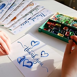 24 Sets Under the Sea Thank You Cards with Envelopes Whale, Shark and Turtle Thank You Notes Ocean Watercolor Baby Thank You Cards Sea Animal Greeting Cards for Birthdays Baby Shower Wedding Kids