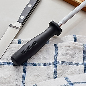 HENCKELS Fine Edge Pro Sharpening Steel, 9-inch, Black/Stainless Steel