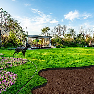 Watayo 50 FT Grass Barrier Landscape Edging Coil -5 inch Depth Terrace Board Edging -Flexible Garden Bed Edging -Weed Barrier Edging for Garden Lawn Area Driveway Path Sidewalk