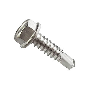 #14 x 3-1/2 Hex Washer Head Self Drilling Tek Screws Stainless Steel 410 Qty 25 842176156002
