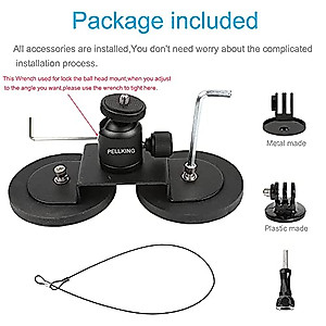 PellKing Magnet Camera Mount for GoPro,Heavy-Duty Metal Car Powerful Magnetic Camera Mount with 360 Degree Rotation Ball Head for Car Body,Compatible with GoPro Hero 9 Black 8/7/6/5,Etc