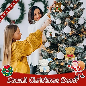 JIAJEGTGT Christmas Mini Stuffed Animals Reindeer Santa 4PCS Plush Toy Set Teddy Bear Stuffed Animals Xms Gifts for Kids