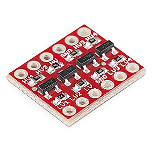 SparkFun Logic Level Converter - Bi-Directional Step Down 5V Signals to 3.3V and Steps up 3.3V to 5V Board Dimensions: 0.63 x 0.52 (16.05 x 13.33mm)