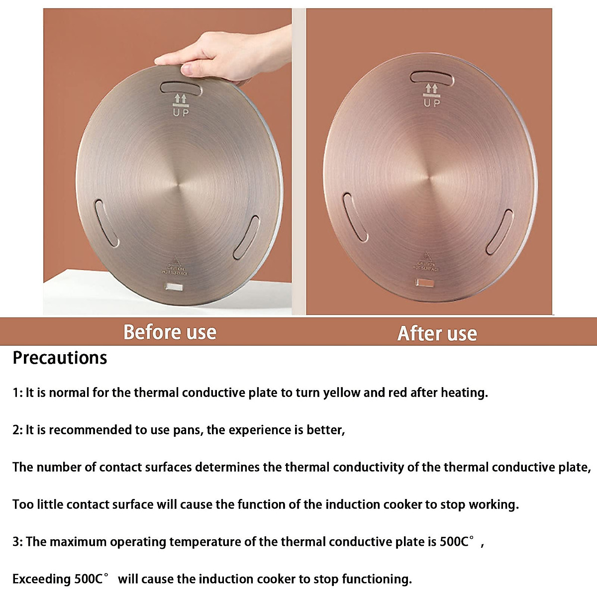 JIENAQIN 9.45inch Induction Cooktop Mat, Induction Converter Heat Diffuser Simmer Ring Plate,Stainless Steel Heat Diffuser Induction Plate with Stainless Handle Adapter Converter (24cm)