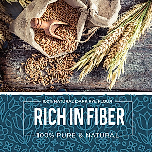 Rye Flour 2lb / 32oz, Dark Rye Flour for Bread, Pumpernickel Flour, Rye Bread Flour, Rye Flour for Baking, 100% Whole Rye Flour, Non-GMO.