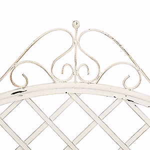 Safavieh PAT5017A Collection Adina Antique White Wrought Iron 51.25" Outdoor Garden Bench