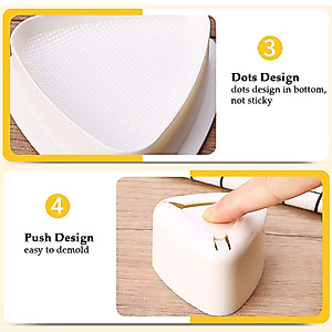Onigiri Mold Triangle, 2 Pieces Rice Ball Mold Makers, Triangle Sushi Mold for Bento or Japanese Boxed Meal Children Bento by HAGBOU (Beige)