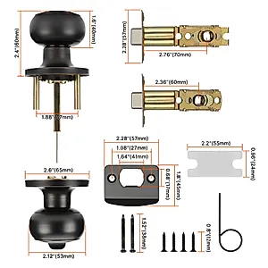 Haidms 8 Pack Oil Rubbed Bronze Door Knobs Interior, Bronze Privacy Interior Door Knobs for Bedroom or Bathroom Classic Round Doorknobs Hardware