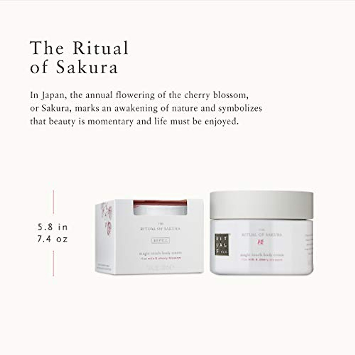 RITUALS Sakura Body Cream & Refill Set - Moisturizing Cream with Antioxidants, Sunflower Oil, Rice Milk & Cherry Blossom - 14.8 Fl Oz