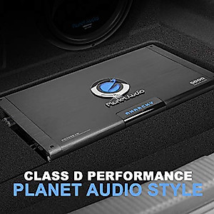 Planet Audio AC5000.1D Anarchy Series Car Amplifier - 5000 High Output, Class D, Monoblock, 1 Ohm Stable, Low Level Inputs, Low Pass Crossover, Mosfet Power Supply