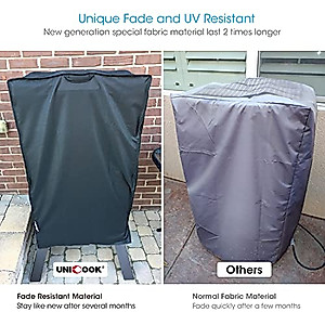 Unicook 30 Inch Electric Smoker Cover, Heavy Duty Waterproof Smoker Grill Cover, Fade and UV Resistant Square Vertical Smoker Cover, Durable and Convenient, 18" W x 17" D x 33" H
