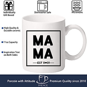 PFENCE New Parents Announcement Gift, Mom and Dad Est 2021 Mug Set 11oz, Expecting Parents to be, Pregnancy Gifts for First Time Moms, Memorable Ceramic Mug Set for Baby Shower, Gender Reveal
