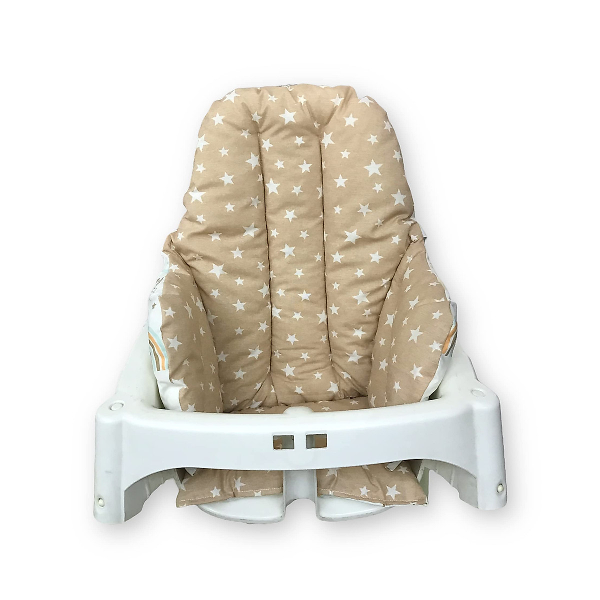 Bebek Ozel High Chair Cushion , One Piece ikea high Chair Accessories, Cotton Antilop High Chair Accessories, Washable Cushion (Brown Rainbow)