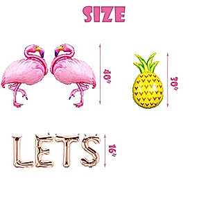 Let's Get Flocked Up Balloons Rose Gold Flamingo Bachelorette Party Banner Final Flamingle/Beach Bach/Hawaii Luau/Tropical Summer Beach Pineapple Bridal Shower Bachelorette Party Supplies Decorations