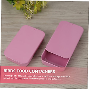 Ciieeo 8Pcs Boxes Pink push-pull box storage cubes with lid empty tin containers with containers with lids jewelry organizer tray metal storage organizer storage tank pill iron travel