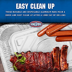 Kingsford Heavy Duty AllPurpose Aluminum Pans,Disposable Aluminum Foil Pans Ideal for Cooking, Baking, Steaming, Grilling, & Smoking Safe, Disposable Chafing Dish (Pack of 7)