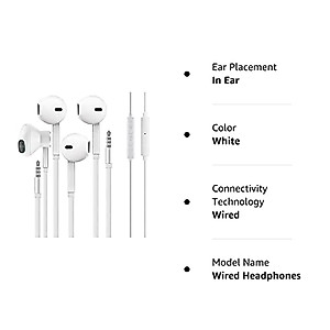 [2 Pack] WEIZY Aux Earbuds, Vize 3.5mm Wired Headphones Noise Isolating Earphones Volume Control & Built-in Microphone Compatible with iPhone/Samsung/Android/MP3/MP4