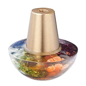 SUNYIK 4PCS 7 Chakra Ammonite Fossil Drawer Knobs with Screws, Round Crystal Stone Pull Handles for Cupboards Dressers Doors Wardrobes Furniture Home Decor