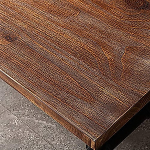 Diwhy 5 Piece Bar Table and Barstool Set Industrial Rectangular Pipe Dining Pub Bar Table and Kitchen Counter Height Adjustable Stool with Iron Backrest Black(1 Table + 4 Chairs)